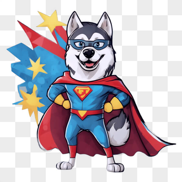 Download Superman Husky Dog in Front of Stars Cartoons Online ...