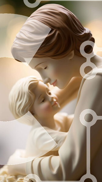 Mother and Child Statue: Symbol of Love and Care stock photo | Creative ...