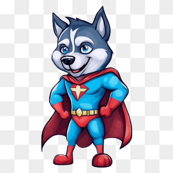 Download Husky Dog Dressed as Superman with Upside-Down 'S' Cape ...
