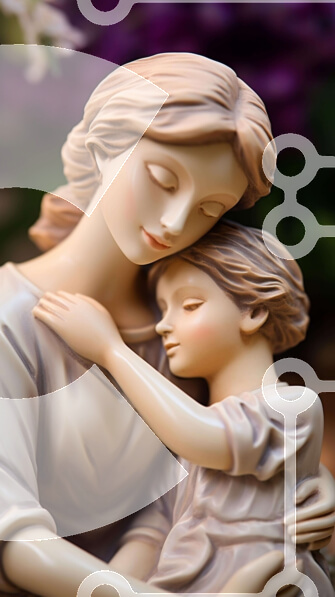 Mother and Child Statue Representing Nurturing and Care stock photo ...