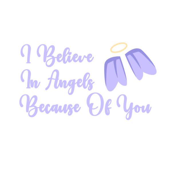 Download Believe in Angels Purple Background with Wings Quotes Online ...