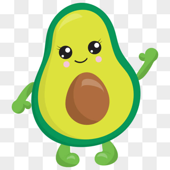 Download Cute Avocado Character Waving PNGs Online - Creative Fabrica