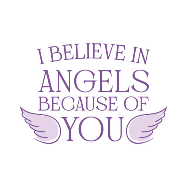 Download I Believe in Angels Artwork with Purple Background and Wings ...