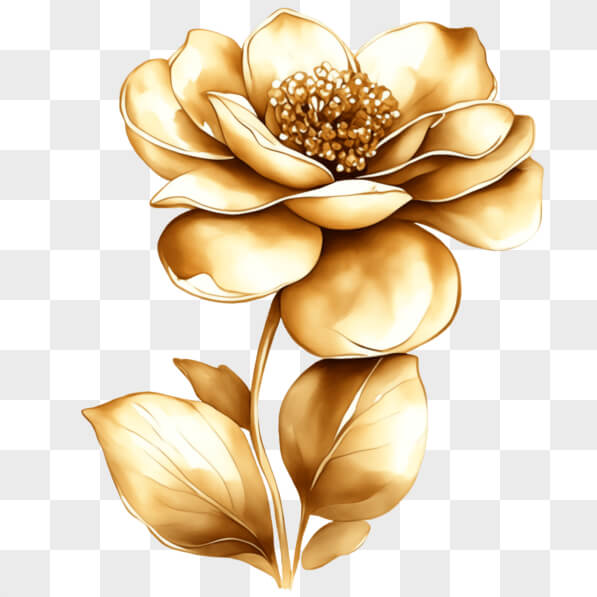 Download Gold Flower and Leaves on Black Background PNGs Online ...