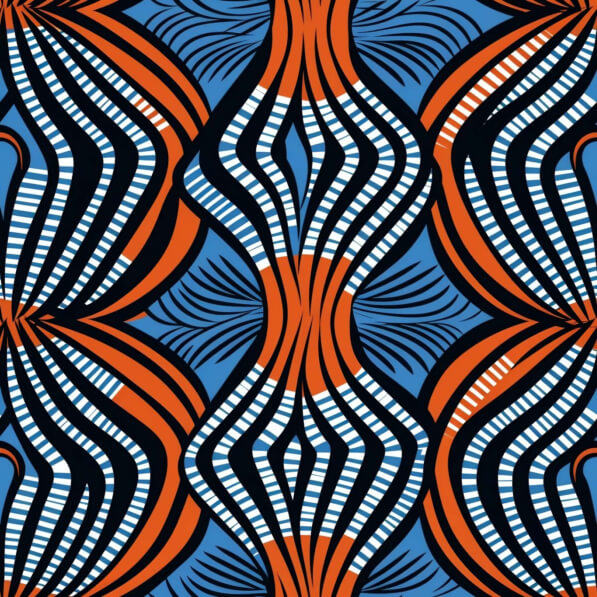 Download Seamless Wavy Waves Pattern in Blue, Orange, and Black ...