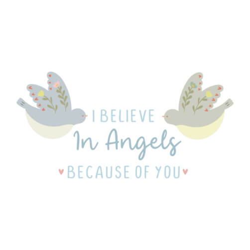 Download I Believe in Angels Because of You - Angel Wings Design Quotes ...