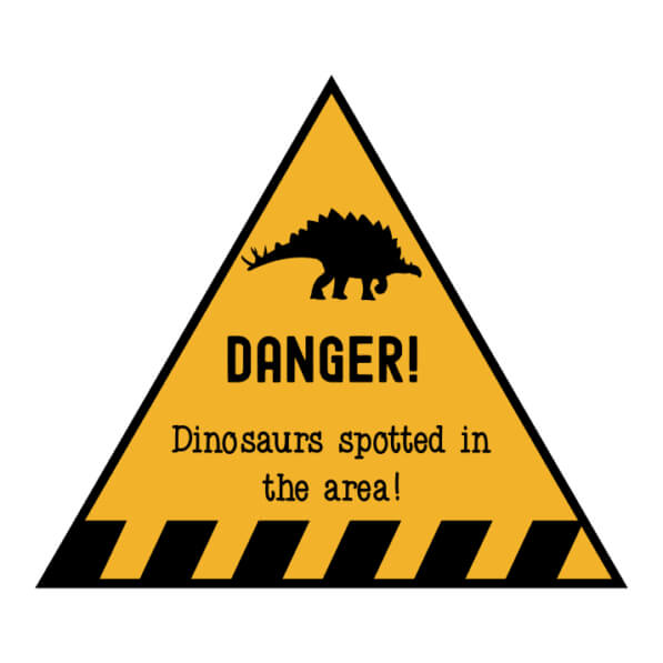 Descarga Señal de Peligro Triangular con Dinosaurios Avistados Citas En Línea - Creative Fabrica