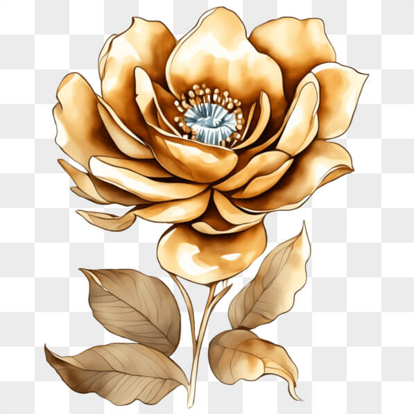 Download Golden Flower on Black Background PNGs Online - Creative Fabrica