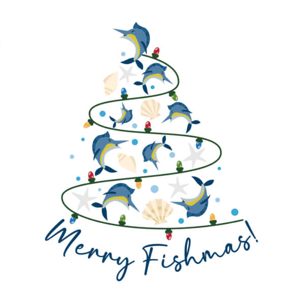 Download Merry Fishmas Christmas Tree with Seashells and Marlins Quotes ...