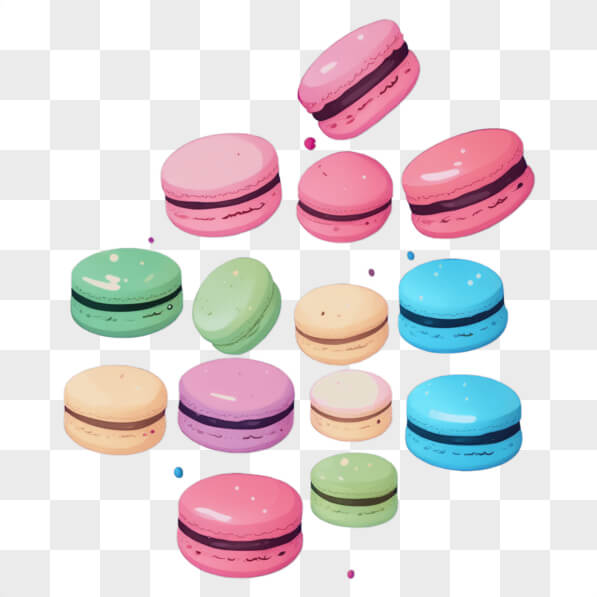 Download Vibrant Floating Macaroons Cartoons Online - Creative Fabrica