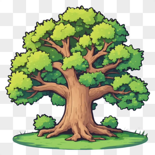 Download Vibrant Cartoon Tree Representing Nature Cartoons Online ...
