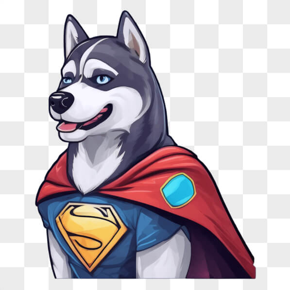 Download Superman Husky Dog Costume Cartoons Online - Creative Fabrica