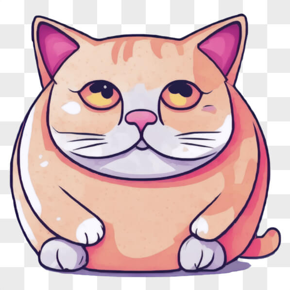 Download Cute Cartoon Cat Sitting Down Cartoons Online - Creative Fabrica