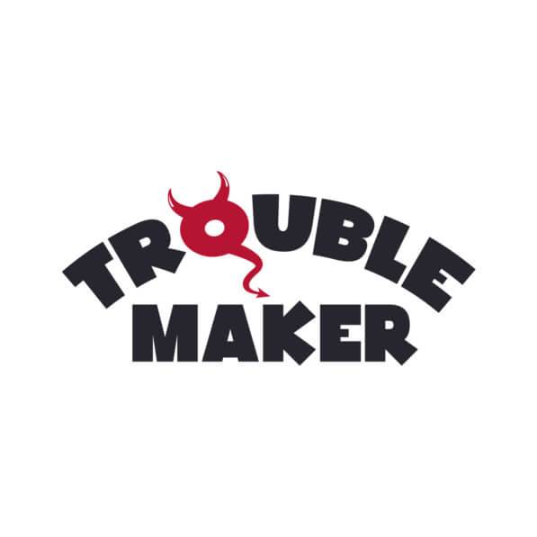 Download Troublemaker Logo in Red and Black on White Background Quotes ...