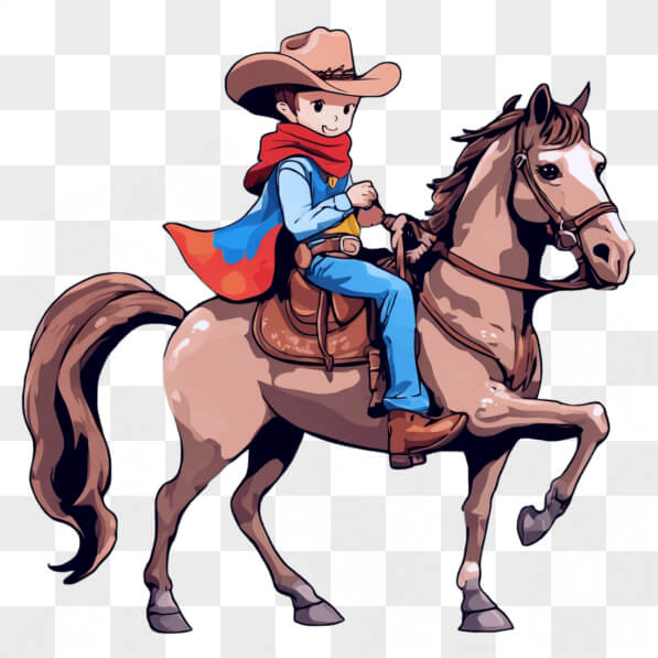 Download Cartoon Cowboy Riding on Brown Horse Cartoons Online ...