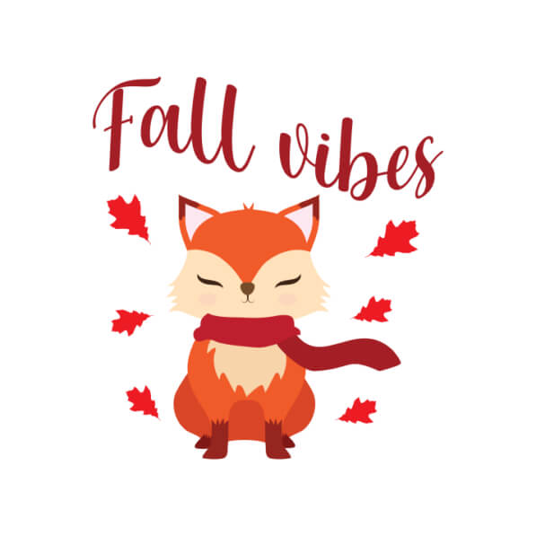 Download Cute Fox with Fall Vibes and Orange Scarf Quotes Online ...
