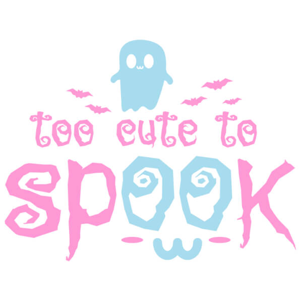 Download Too Cute to Spook Halloween Design with Bats and Ghosts on ...