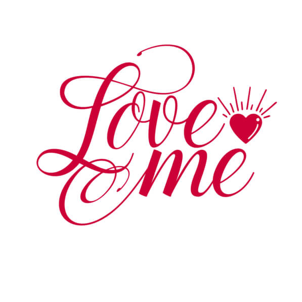 Download Romantic 'Love Me' Red Cursive Script with Arrow Quotes Online ...