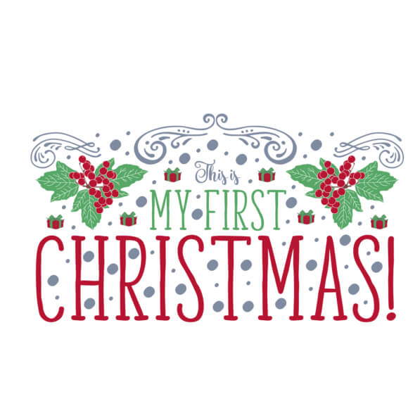 Download My First Christmas Card with Red and Green Lettering Quotes ...