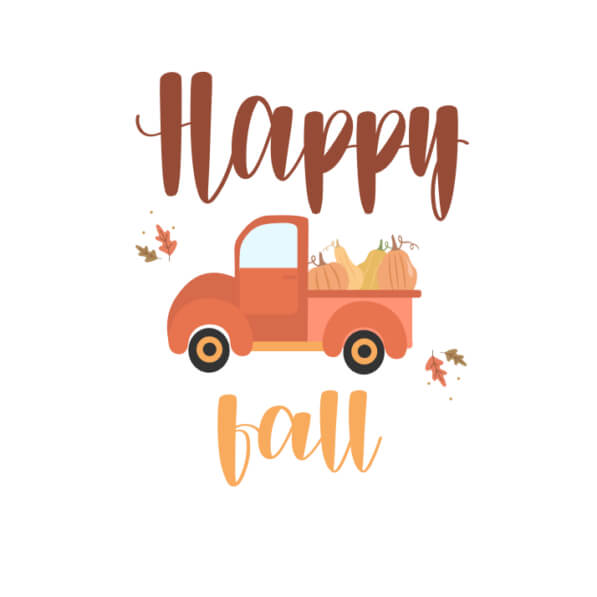 Télécharger Joyeux camion d'automne avec citrouilles et message de ...