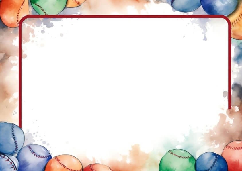 Download Colorful Baseball Balls Frame for Custom Message Backgrounds ...