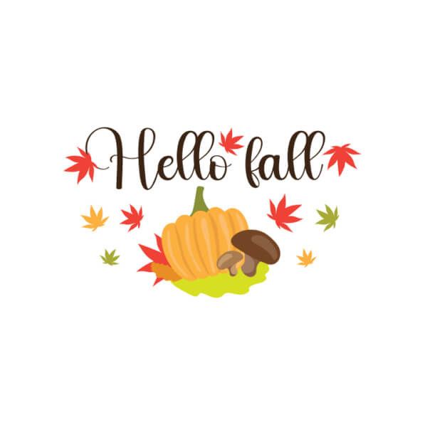 Download Hello Fall Pumpkin and Mushrooms with Autumn Leaves Quotes ...