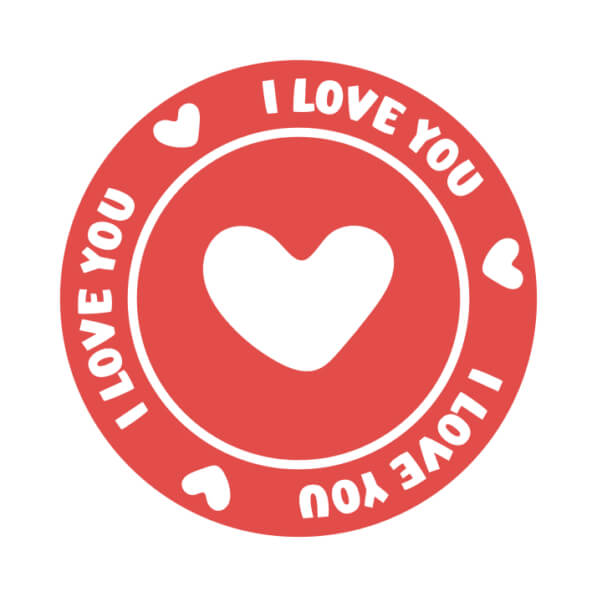 Download Heart-shaped 'I Love You' Sticker Quotes Online - Creative Fabrica
