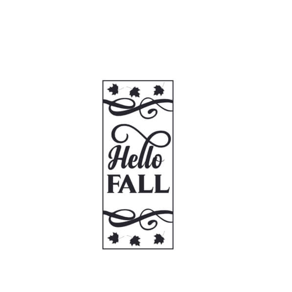 Download Hello Fall Black and White Sign with Ornate Frame Quotes ...