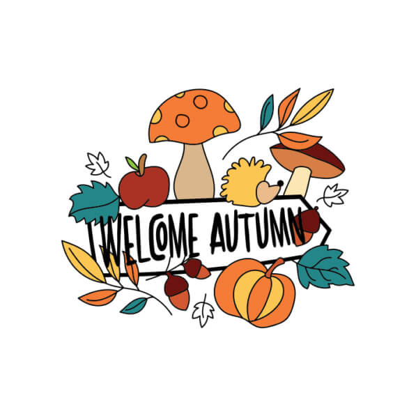 Download Welcome Autumn Sign with Fall-Themed Objects Quotes Online ...