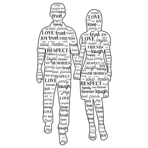 Download Romantic Couple Sitting on a Log with Love Message and Hearts ...