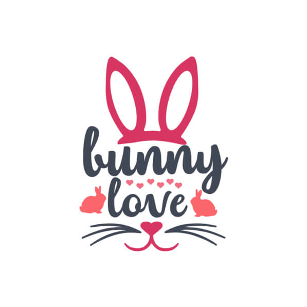 Download Bunny Love SVG File with Easter Rabbit and Hearts Quotes ...
