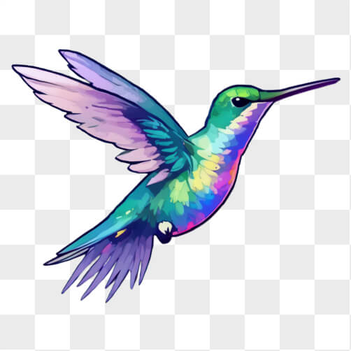 Download Colorful Hummingbird in Flight with Spread Wings Cartoons ...
