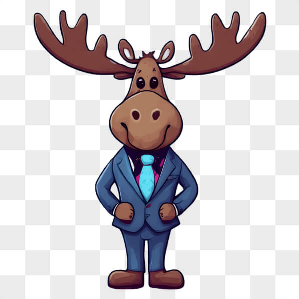 Download Cartoon Moose Wearing a Suit and Tie Cartoons Online ...