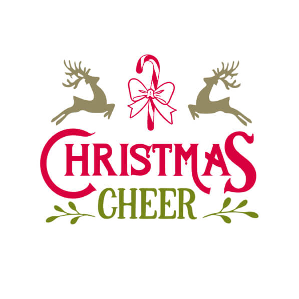 Download Christmas Cheer Logo with Deer and Candy Canes Quotes Online ...