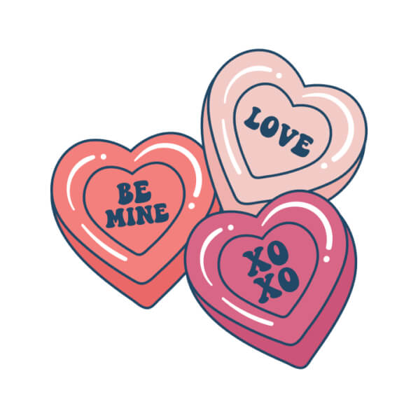 Download Valentines Day Candy Hearts With Love Messages Quotes Online Creative Fabrica