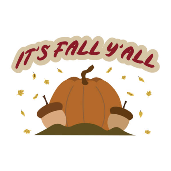 Download Autumn-themed 'It's Fall Y'all' Poster with Pumpkin and Acorns ...