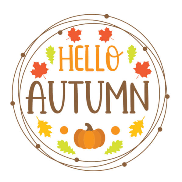 Download Hello Autumn Sign with Leaves and Pumpkins Quotes Online ...