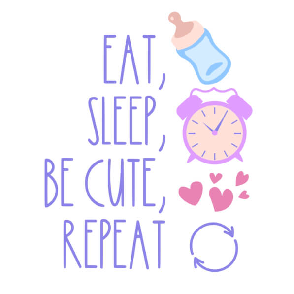 Download Cute Baby Poster with Eat Sleep Be Cute Repeat Message Quotes ...