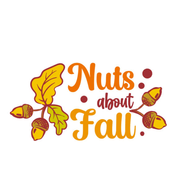 Download Nuts About Fall Logo with Nut-Shaped Leaves Illustration ...