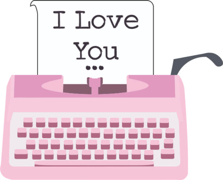 Download Pink Typewriter with 'I Love You' Inscription Quotes Online ...