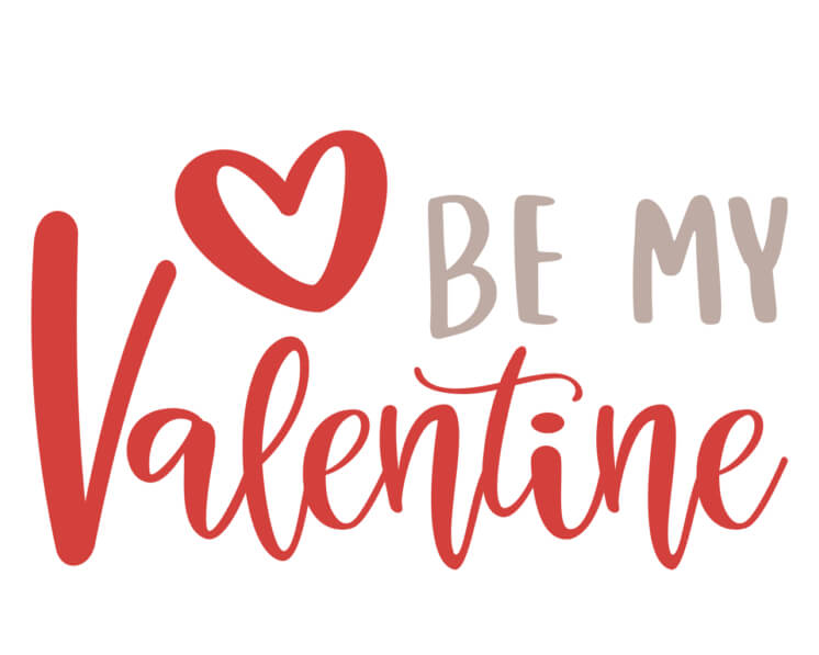 Download Be My Valentine Red Lettering on White Background Quotes ...