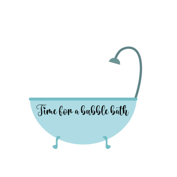 Download Blue Bathtub with 'Time for A Bubble Bath' Text Quotes Online ...