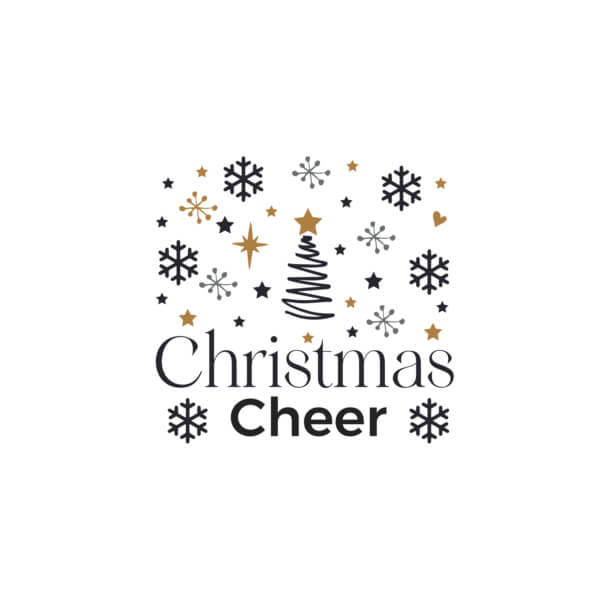 Download Christmas Cheer Logo with Snowflakes Quotes Online - Creative ...