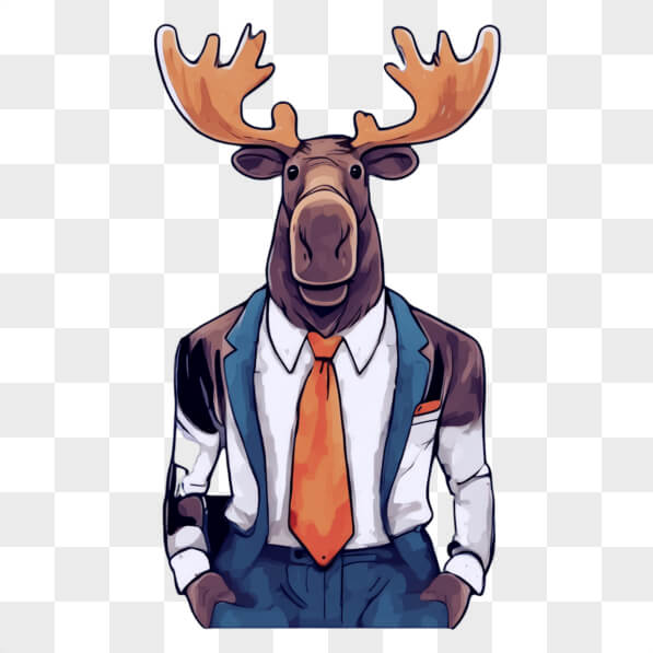 Download Man in Orange Suit with Moose Antlers Cartoons Online ...