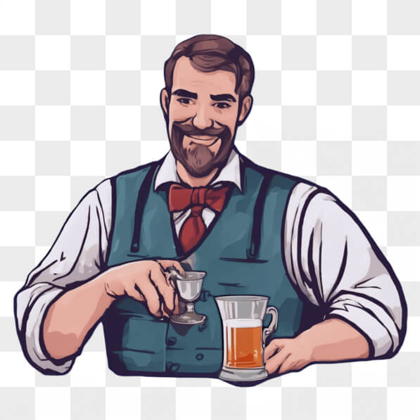 Download Smiling Man Holding Empty Beer Glass Cartoons Online Creative Fabrica