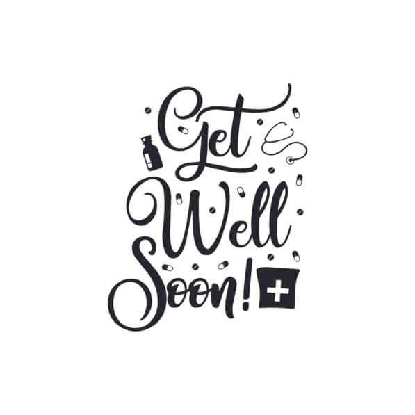 Download Get Well Soon Card with Medical Items on White Background ...
