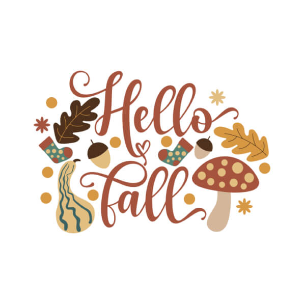 Download Hello and Fall White Background with Autumn-themed Items ...