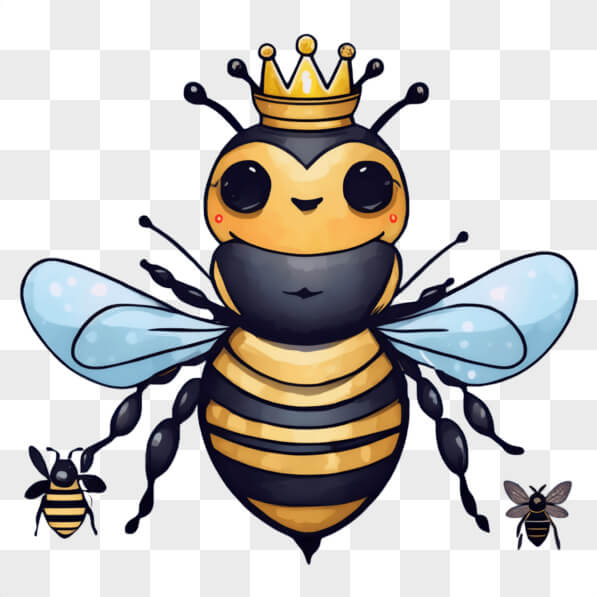 Download Bee wearing crown as queen Cartoons Online - Creative Fabrica