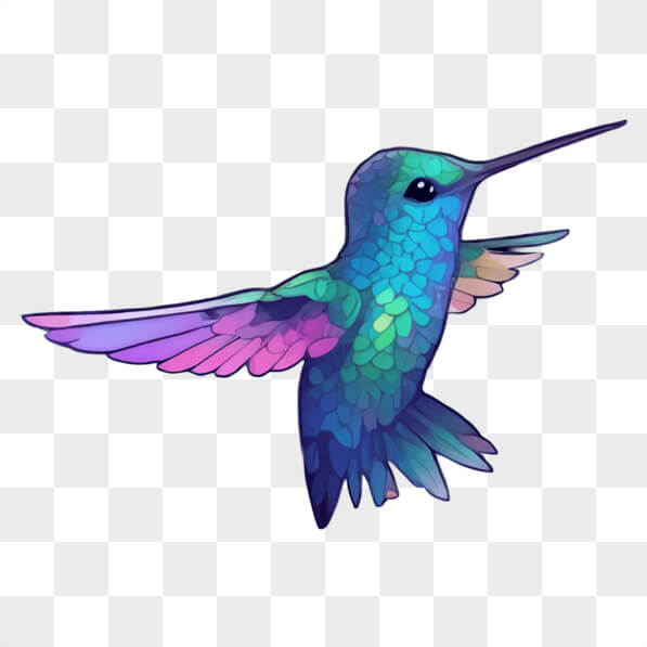 Download Colorful Hummingbird in Flight Cartoons Online - Creative Fabrica