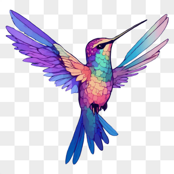 Download Colorful Hummingbird in Flight Cartoons Online - Creative Fabrica